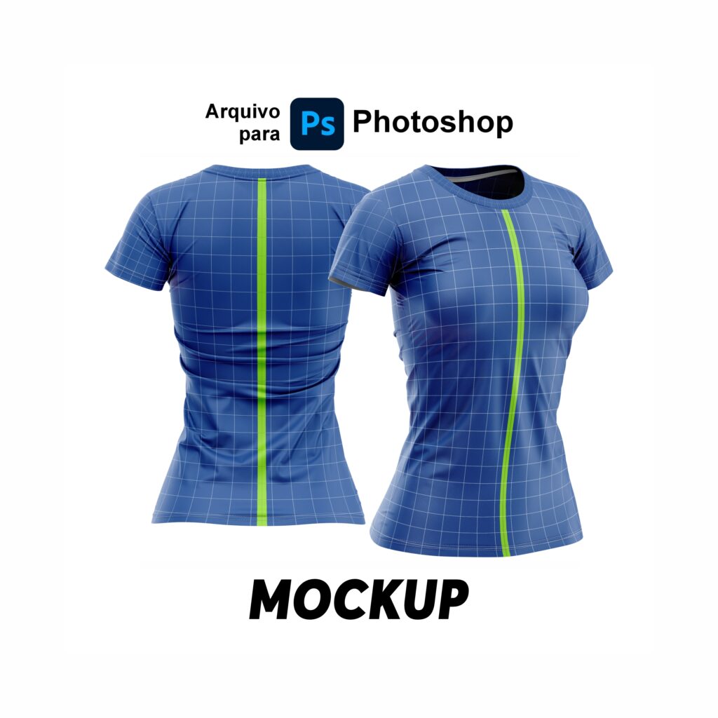 Mockup 010 Camisa Feminina Gola Redonda Photoshop TIF - RnDesigner
